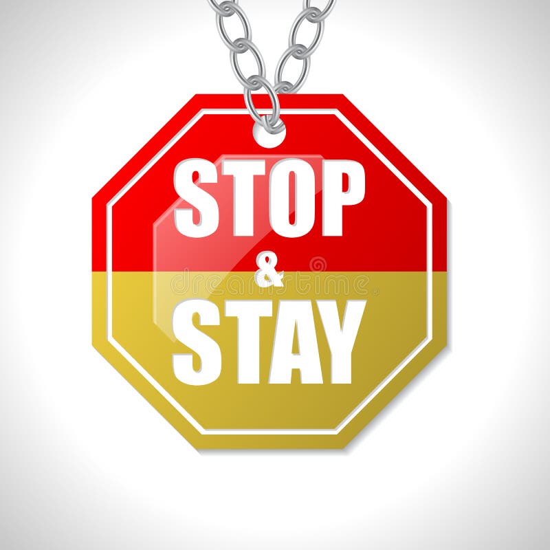 Stop and stay traffic sign stock vector. Illustration of yellow - 42726321