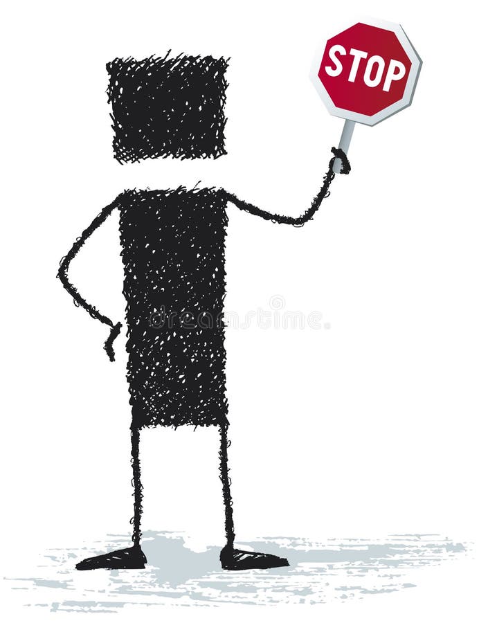 Stop, Isolated on White Background Stock Vector - Illustration of ...