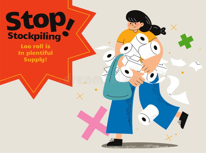 Stop Stockpiling Toilet Paper Stock Vector - Illustration of forbidden ...