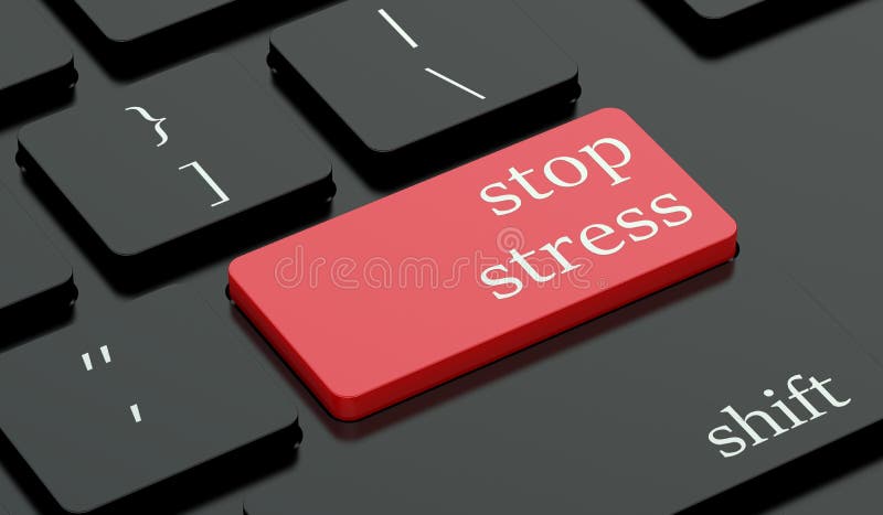 Stop Stress Concept Red Hot Key on Keyboard Stock Illustration ...