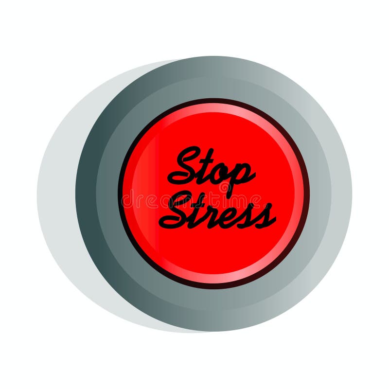 Stop Stress Power Red Button. Stock Illustration - Illustration of ...