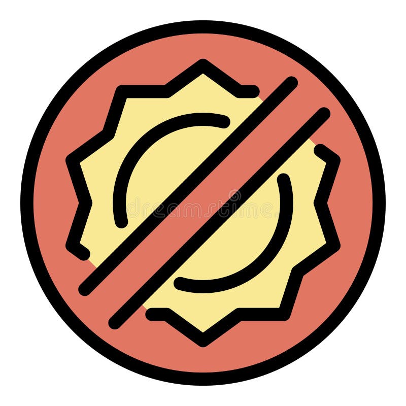 Stop Summer Sun Icon Color Outline Vector Stock Vector - Illustration ...