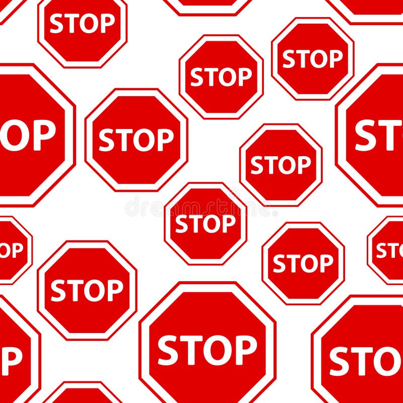 Stop symbol pattern stock vector. Illustration of repeat - 102328252