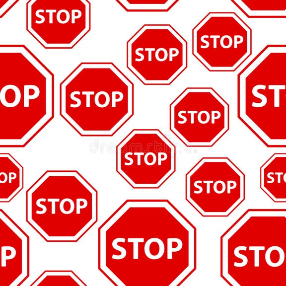 Stop symbol pattern stock vector. Illustration of repeat - 102328252