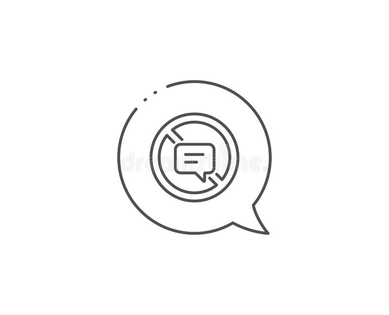 Stop Talking Line Icon. Chat Message or SMS. Vector Stock Vector ...