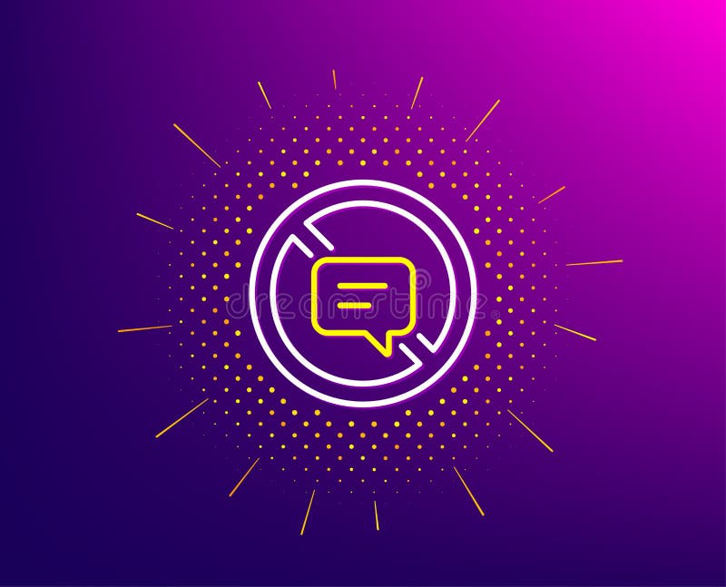 Stop Talking Line Icon. Chat Message or SMS. Vector Stock Vector ...