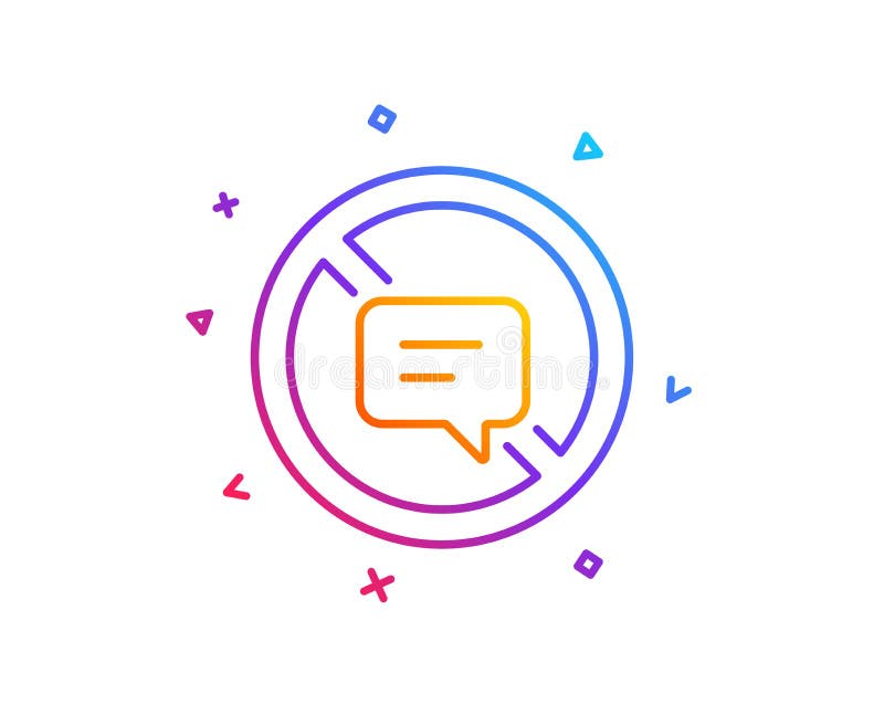 Stop Talking Line Icon. Chat Message or SMS. Vector Stock Vector ...