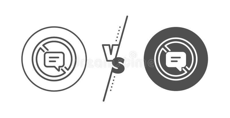 Stop Talking Line Icon. Chat Message or SMS. Vector Stock Vector ...