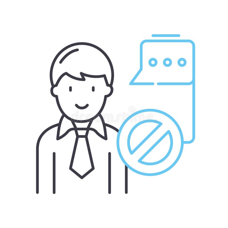 Stop Talking Line Icon, Outline Symbol, Vector Illustration, Concept ...