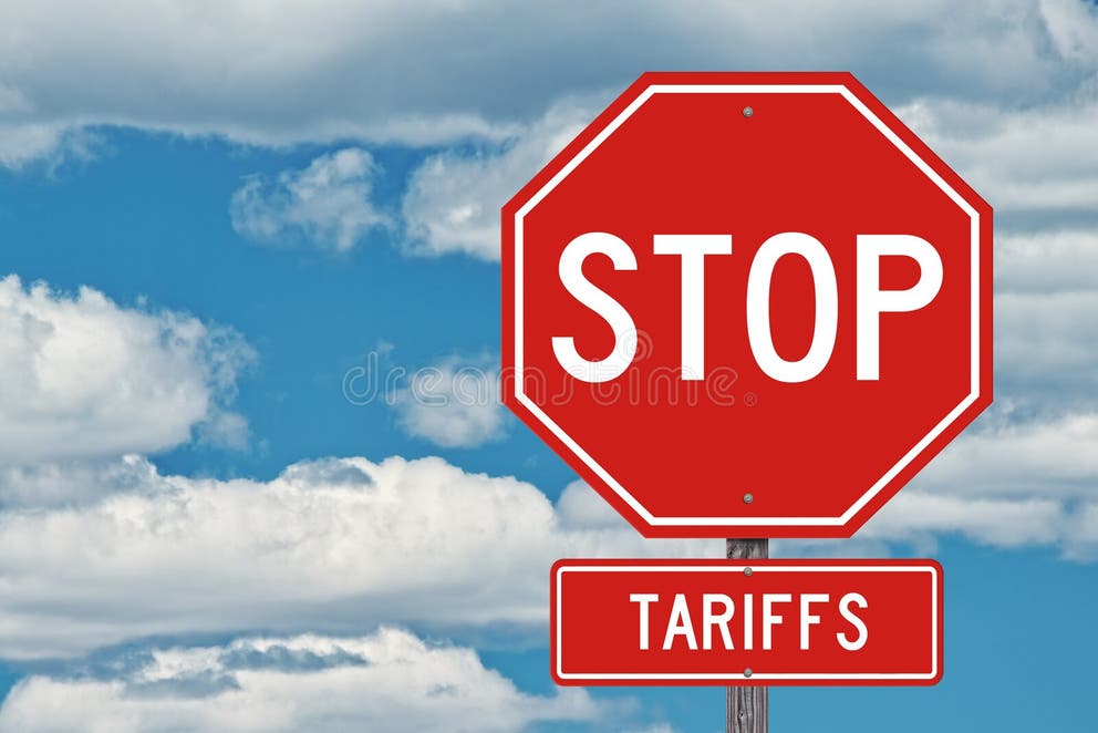 Stop Tariffs Sign stock image. Image of barrier, country - 357817855