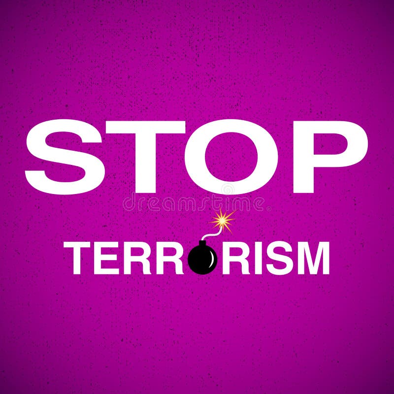 Stop terrorism background stock vector. Illustration of design - 70020362