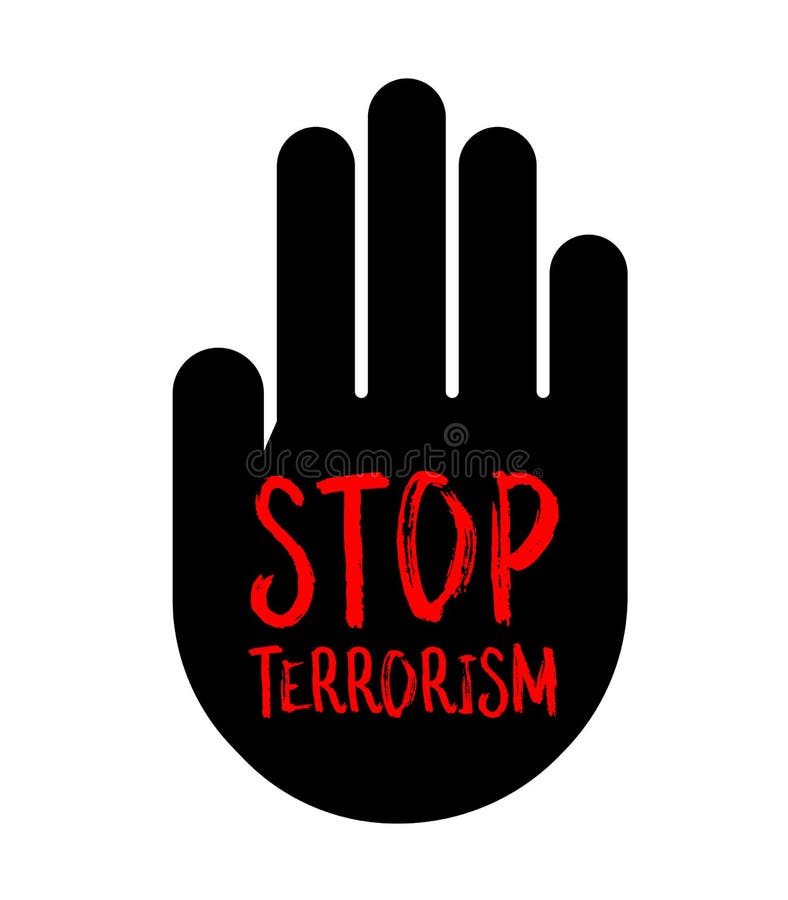 Stop Terrorism on Block with Bomb. Stock Vector - Illustration of peace ...