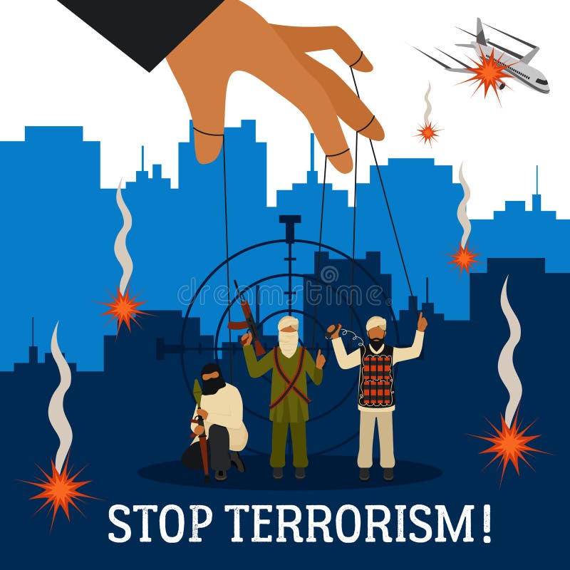 Stop Terrorism Illustration Stock Vector - Illustration of layout ...