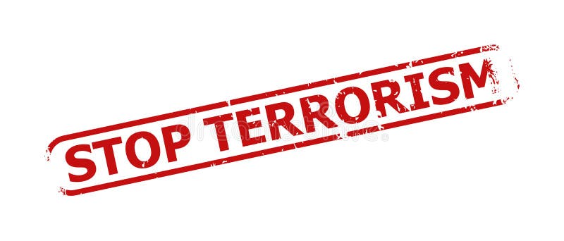 STOP TERRORISM Red Rounded Rectangle Scratched Badge Stock Vector ...