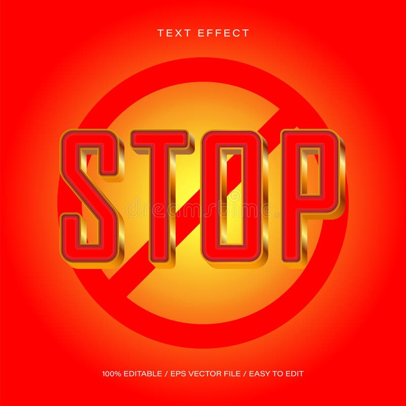Stop text effect stock vector. Illustration of letters - 265665270