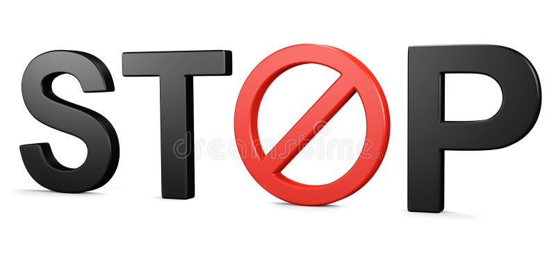 Stop text forbidden sign stock illustration. Illustration of shiny ...