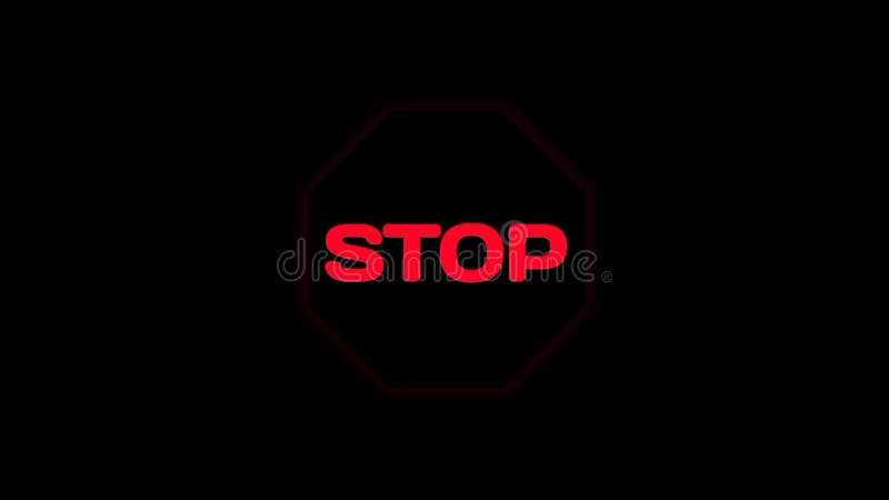 STOP Text in Red Colour with Blinking Light Effect Stock Video - Video ...