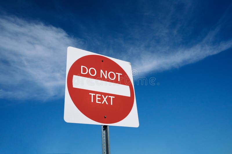Stop Texting while Driving Green Road Sign Stock Image - Image of ...