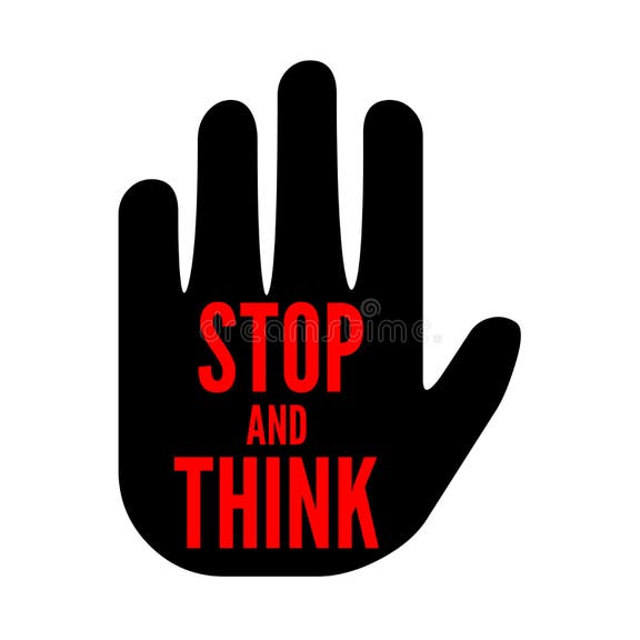 Stop and think symbol stock illustration. Illustration of basic - 204956317
