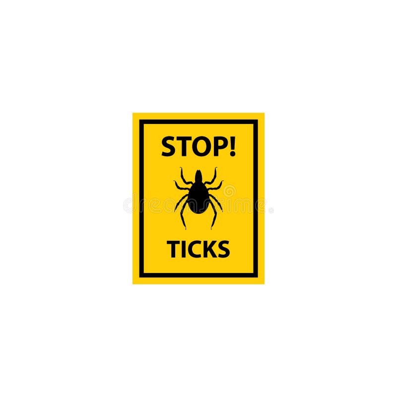 Stop Ticks Insects Warning Sign Design in Rectangular Frame Vector ...