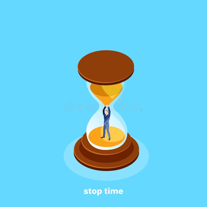 Stop time 2 stock vector. Illustration of isometric - 185684996
