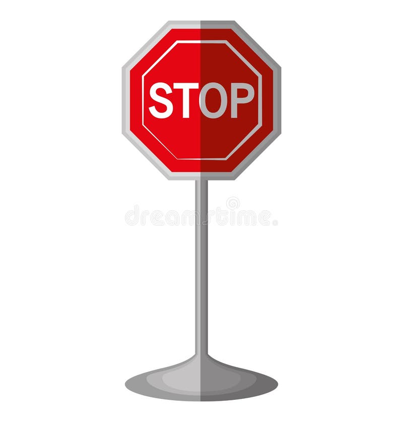 Stop Traffic Signal Isolated Icon Stock Vector - Illustration of ...