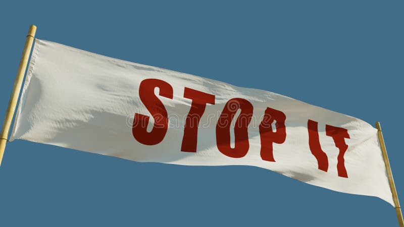 Stop it Transparent Banner on Blue Sky Backdrop, Isolated - Object 3D ...