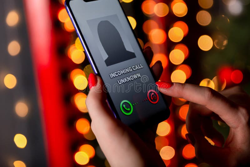 Stop Unknown Calling. Phone Scam on the Screen. Stock Photo - Image of ...