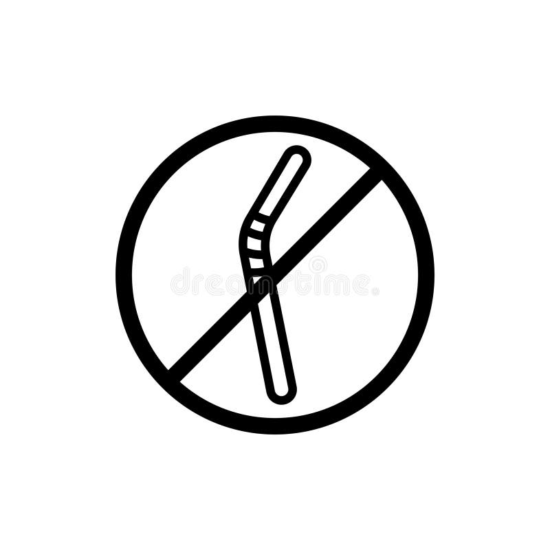Stop Using the Plastic Straw Icon Stock Vector - Illustration of ...
