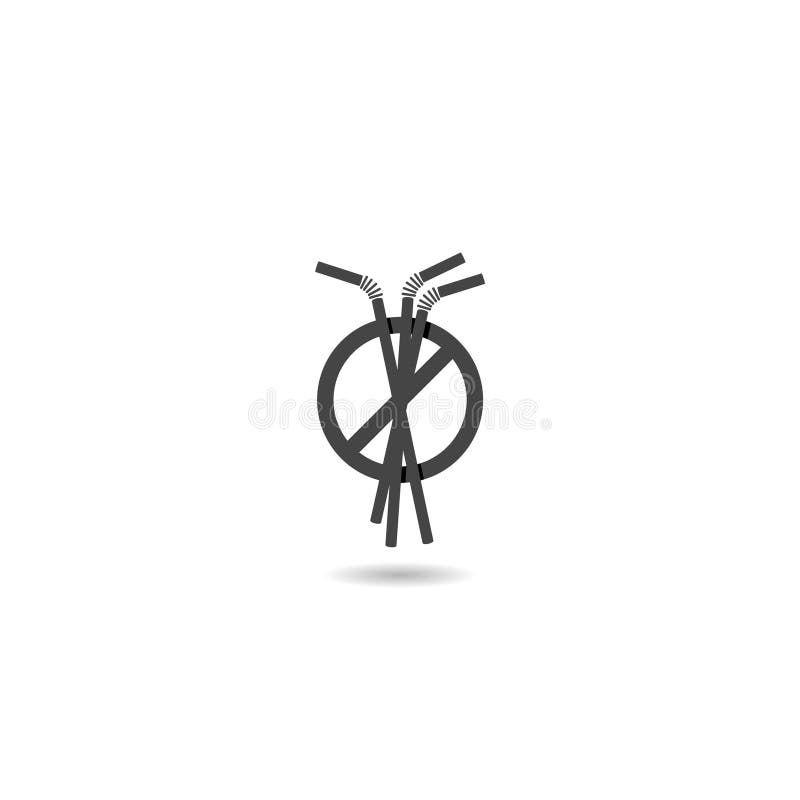 Stop Using Plastic Straws Sign with Shadow Stock Vector - Illustration ...