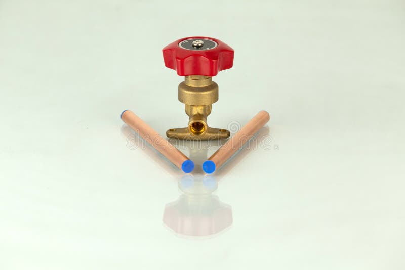 The Stop Valve Used To Opened or Closed Liquid Flows. Stock Photo ...