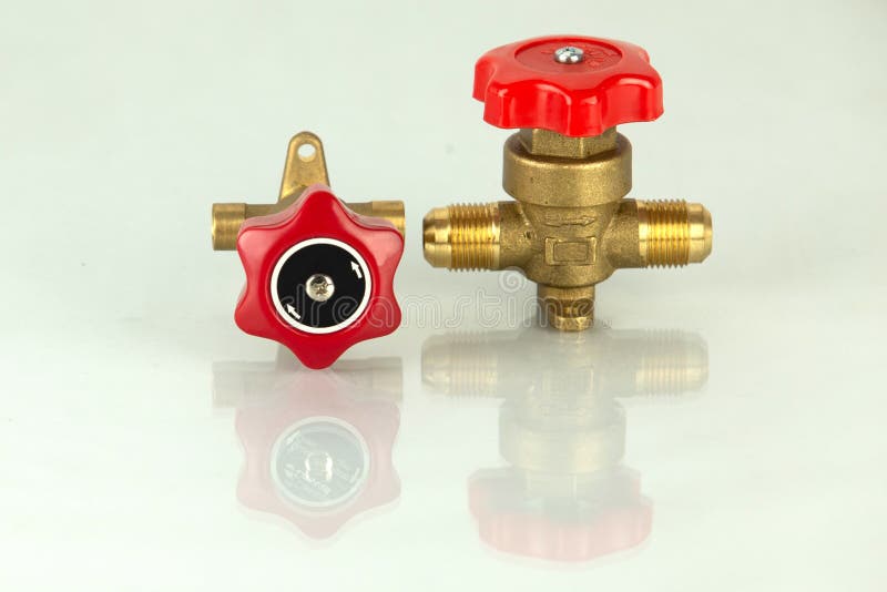 The Stop Valve Used To Opened or Closed Liquid Flows. Stock Image ...