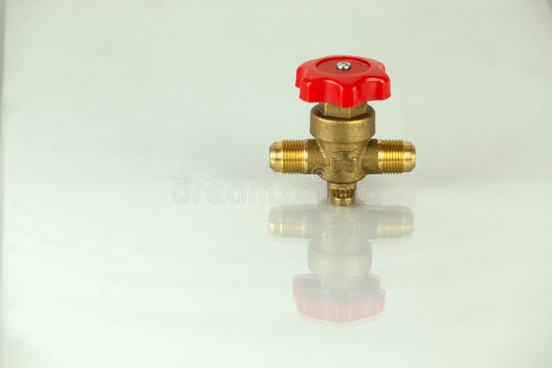 The Stop Valve Used To Opened or Closed Liquid Flows. Stock Photo ...