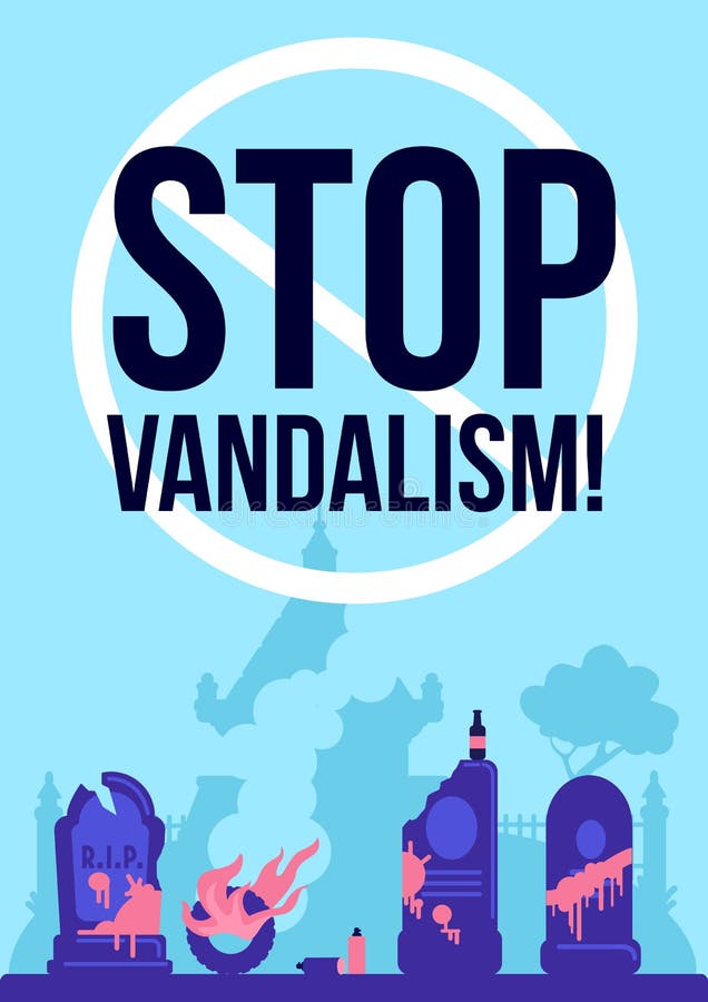 Vandalism Flat Silhouette Vector Illustration Stock Vector ...