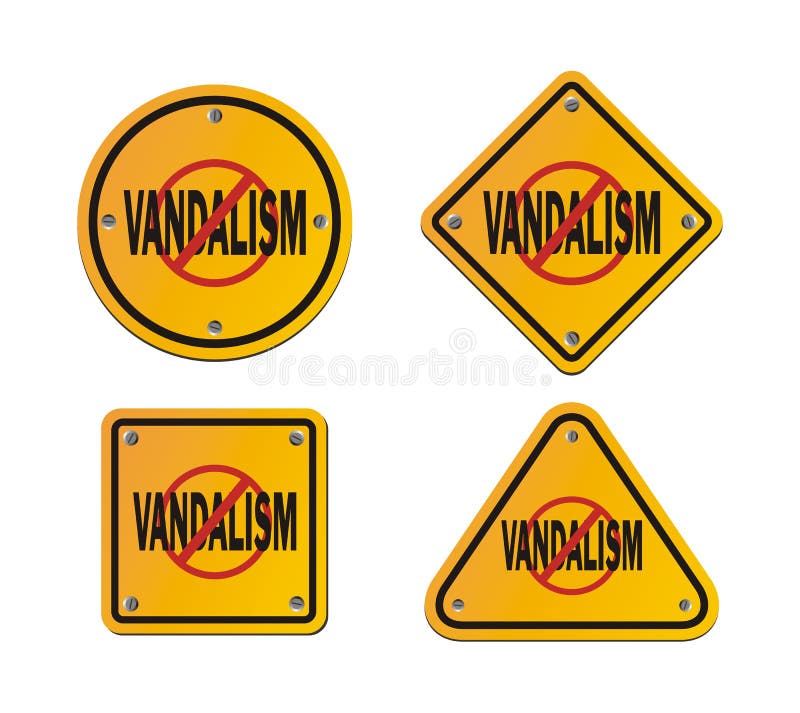 Stop vandalism - roadsigns stock illustration. Illustration of sketch ...