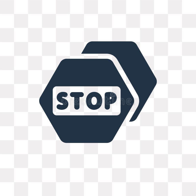 Stop Vector Icon Isolated on Transparent Background, Stop Trans Stock ...