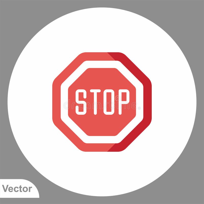 Stop Vector Icon Sign Symbol Stock Vector - Illustration of background ...