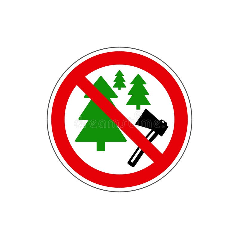 Tree Red Prohibition Sign Stop Symbol Stock Illustrations – 216 Tree ...