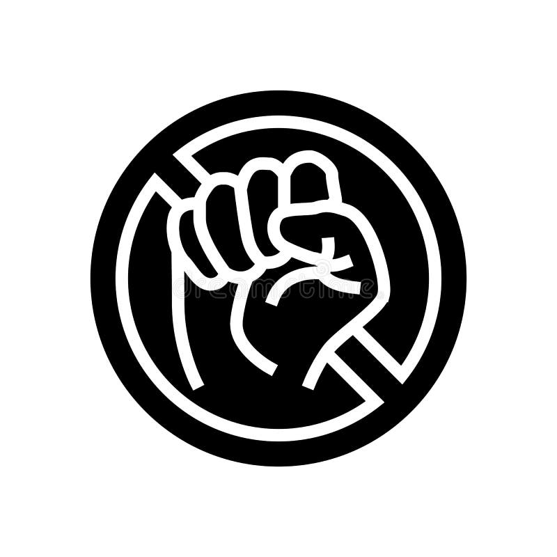 Stop Violence Glyph Icon Vector Illustration Stock Vector ...