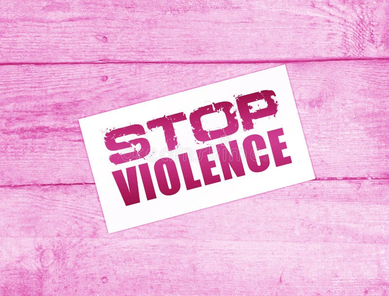 Stop Violence Words on Card on Wooden Table. Social Concept Stock Image ...