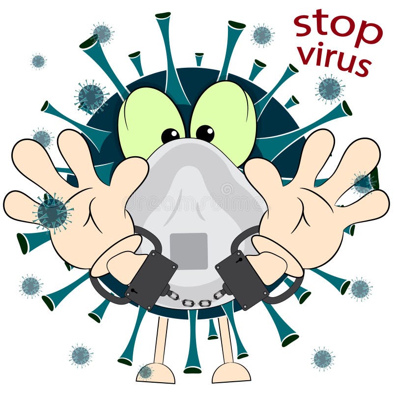Stop Virus. Cartoon Vector Illustration Stock Vector - Illustration of ...