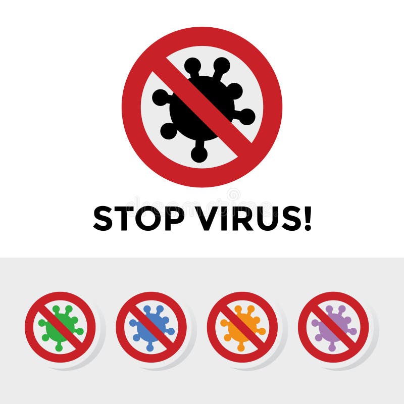 Stop Virus Logo Illustration Design Icon Product Label and Logo Graphic ...