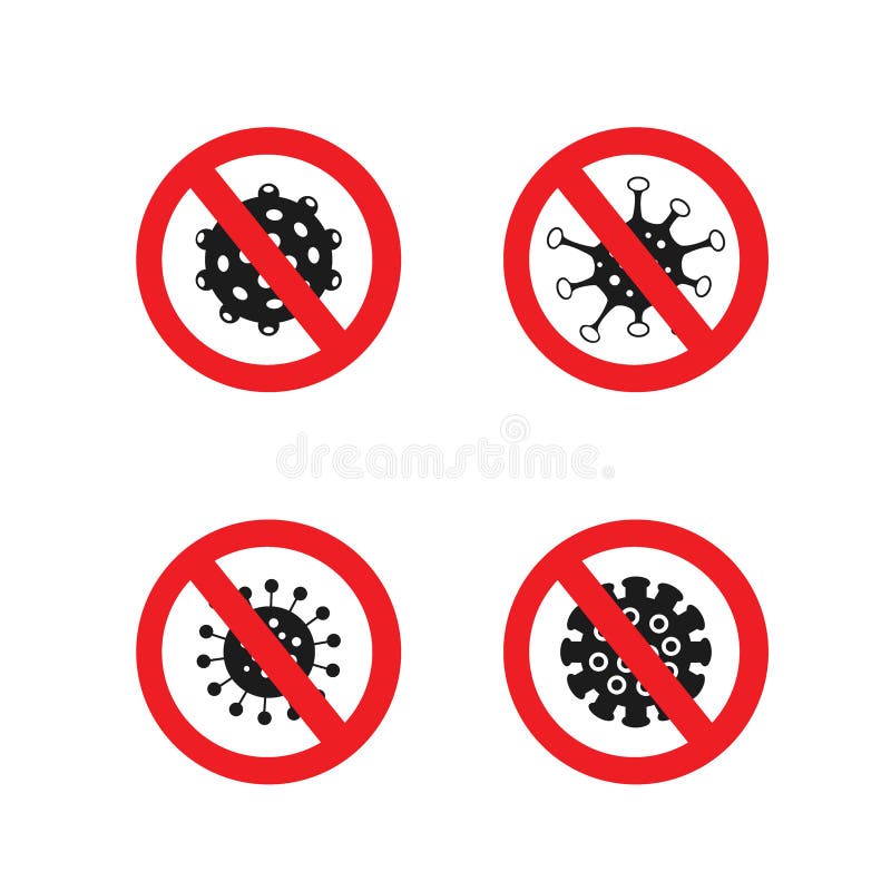 Stop Virus Pack Icon Corona Virus Microbe. Vector Stock Vector ...