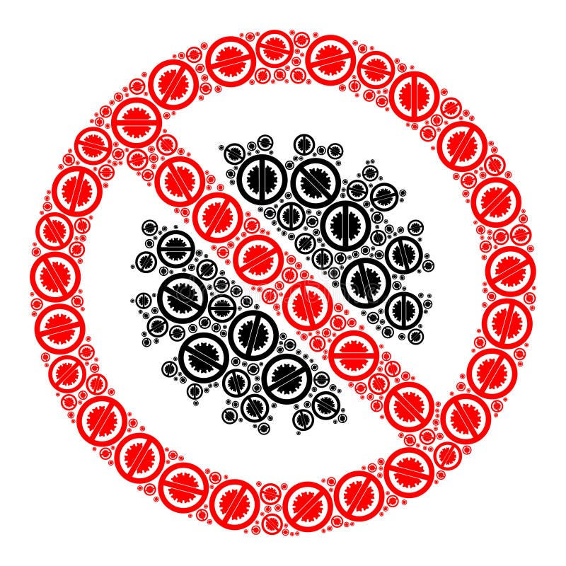 Stop Virus Recursive Icon Mosaic Of Self Items Stock Vector