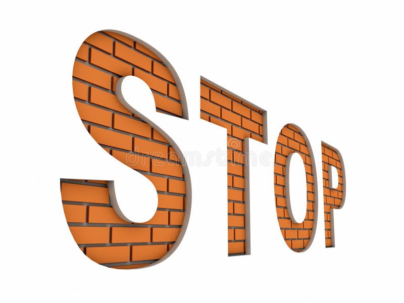 Stop On Wall Picture. Image: 5641441