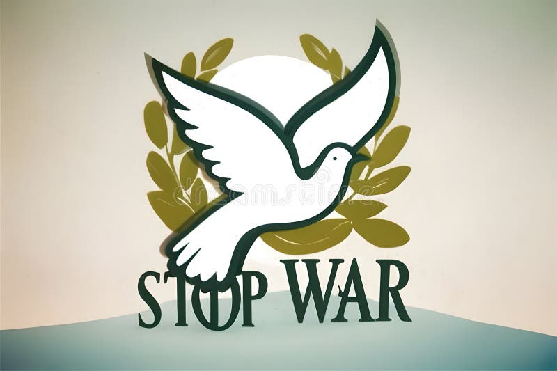 A Banner of Stop War with a Peace Bird Stock Illustration ...