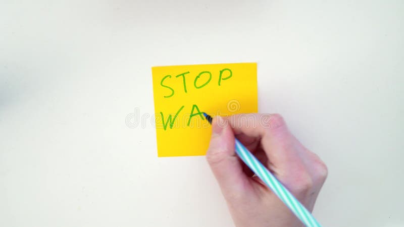Stop War Blue Marker on Yellow Background. Heart Symbol of Love ...