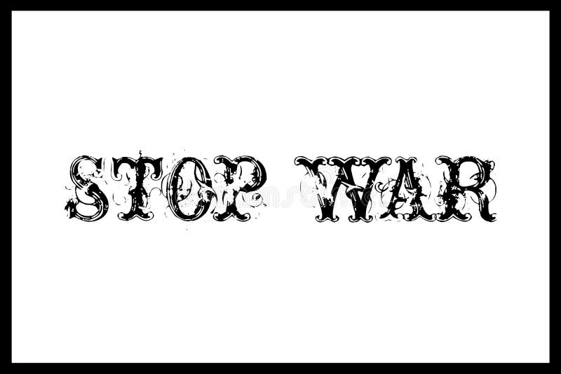 Stop War Lettering Text on White Background Illustration Photos Stock ...
