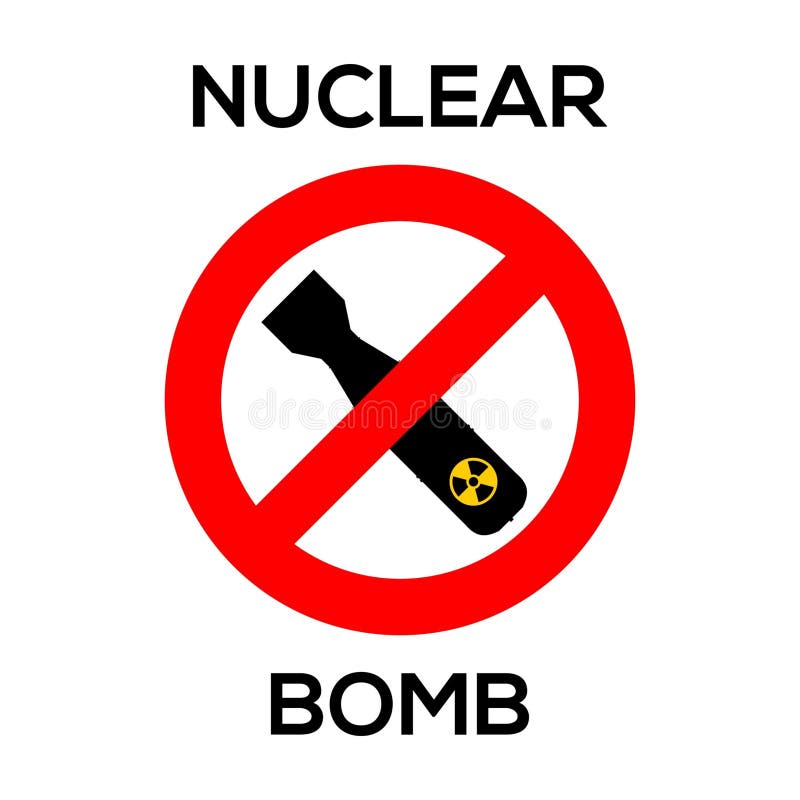 Stop War Notice with Nuclear Bomb Icon Stock Illustration ...