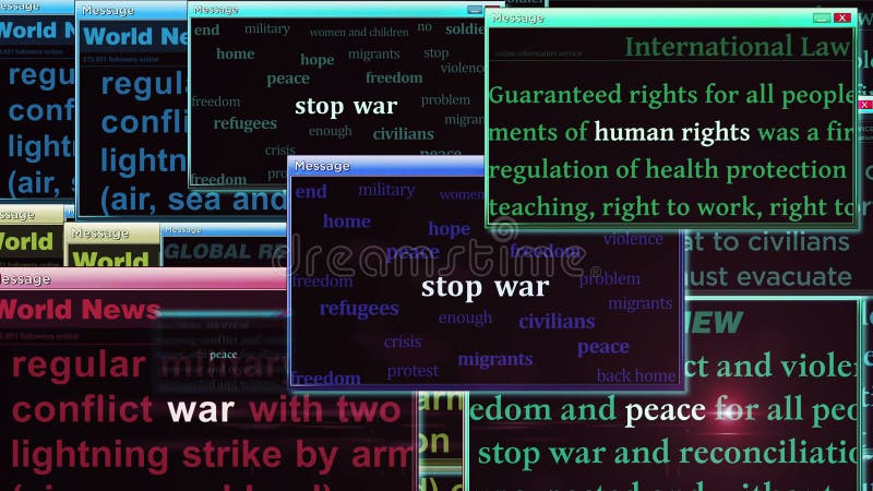 Stop War and Peace Seamless Looped Pop Up Windows Stock Footage - Video ...